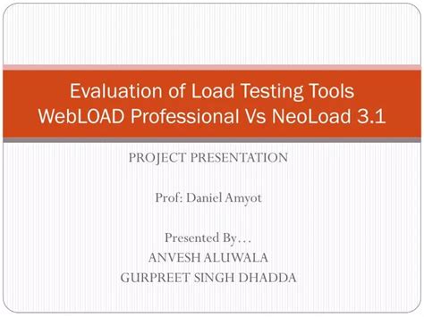 Ppt Evaluation Of Load Testing Tools Webload Professional Vs Neoload