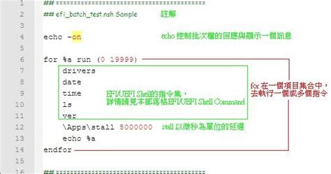 note efi uefi shell command