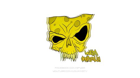 Skull Spongebob Style By Lowking By Lowkingarts On Deviantart