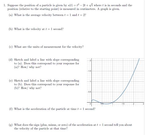Solved Suppose The Position Of A Particle Is Given By Chegg