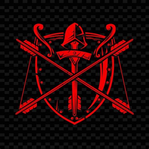 Premium Psd Medieval Archer Guild Emblem Logo With Crossbow And Bolt