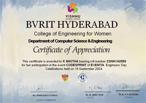 Nikitha Kandi On Linkedin Codesprint Engineersday Bvrithyderabad