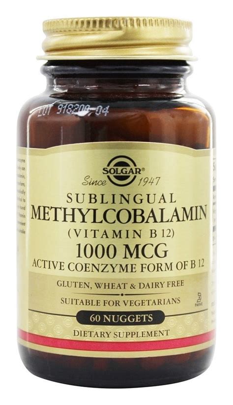 Solgar Methylcobalamin Vitamin B12 1000 mcg, 60 Nugget-2 Pack - Walmart.com
