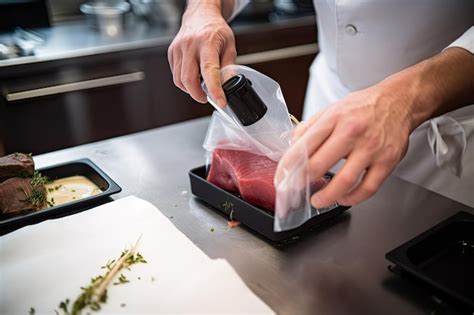 Premium Ai Image Chef Using Sous Vide Method To Prepare Tender And