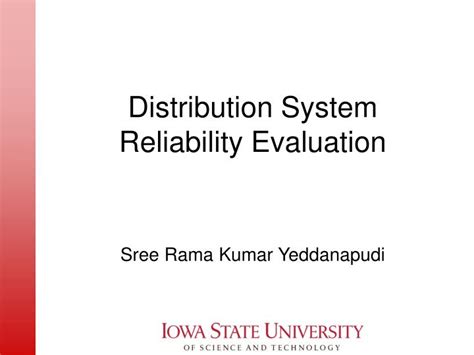 Ppt Distribution System Reliability Evaluation Powerpoint