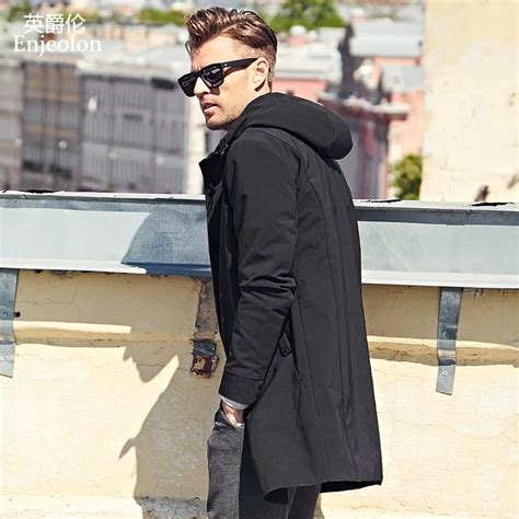 Buy Enjeolon Brand New Hoodies Trench Coat Men