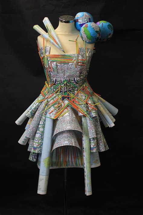 Map Dress Recycled Dress Recycled Fashion Textiles Fashion
