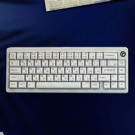 128 키 Gmk 미니멀리스트 화이트 이누 베어 키캡 체리 프로필 Pbt 염료 승화 기계식 키보드 키캡 Mx 스위치 6164 Aliexpress