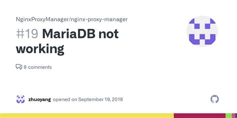 Mariadb Not Working · Issue 19 · Nginxproxymanagernginx Proxy Manager