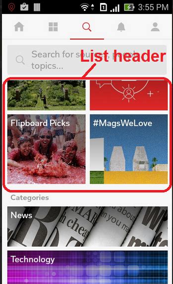 Android Two Recycler View In Same Layout As In Flipboard App Stack