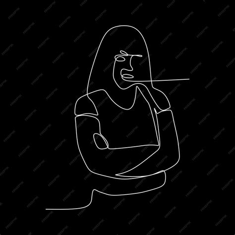 Premium Vector Continuous Line Vector Beautiful Woman Illustration