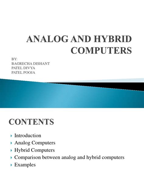 Analog And Hybrid Computers Pdf Accuracy And Precision Data