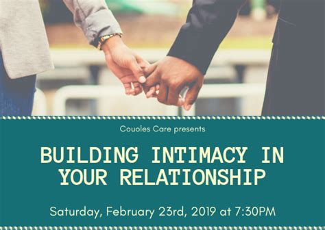 Couples Care Workshop Building Intimacy In Your Relationships