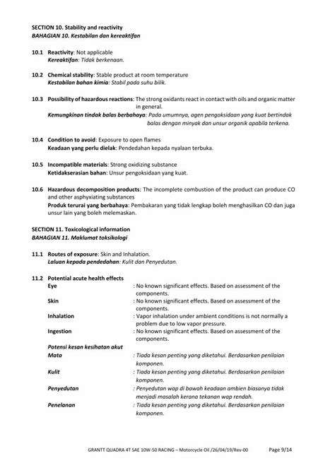 Pdf Safety Data Sheet Helaian Data Keselamatan Filesaranan Dan