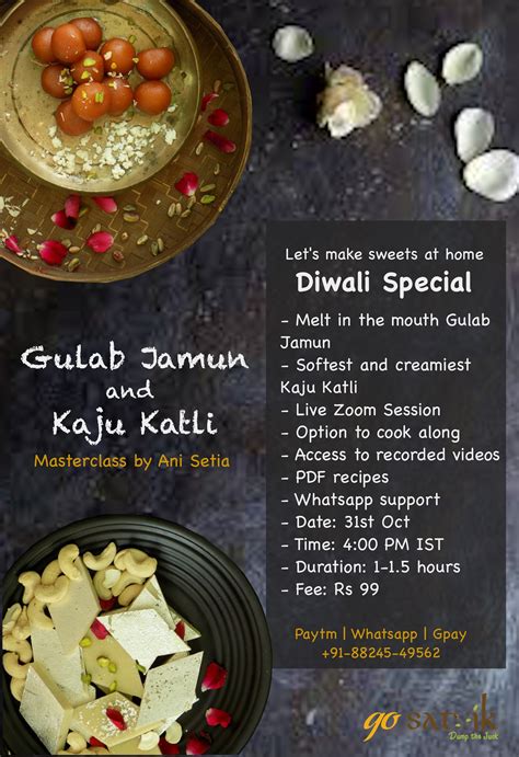 Gulab Jamun And Kaju Katli Masterclass By Ani Setia Go Satvik