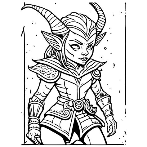 Tiefling Coloring Page