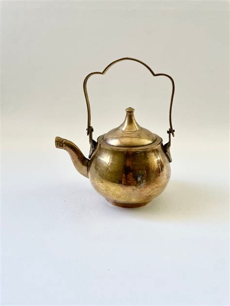 Vintage Brass Tea Pot Etsy