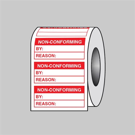 Roll Of 100 Non Conforming Labels 50 X 20mm