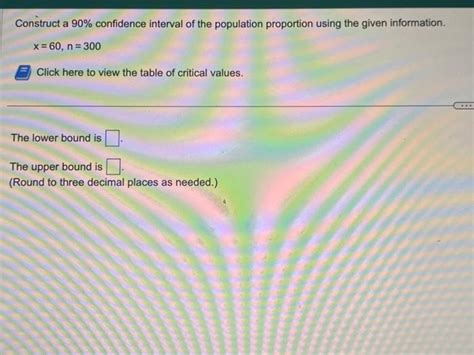solved construct a 90 confidence interval of the population
