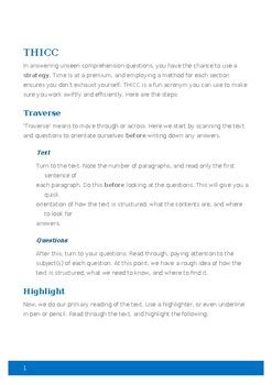 THICC A Student Guide To Unseen Comprehension Tests By Caleb Teacher ESL