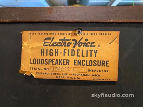 Electro Voice Patrician Vintage Mono Speaker From The 1950s