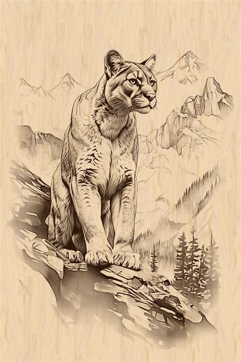 Laser Burn Png Cougar Engrave Laser Ready Digital Design File