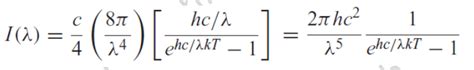 Solved I λ 4c λ48π ehc λkT1hc λ λ52πhc2ehc λkT11 Chegg com