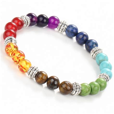 Bracelet pierre naturelle colorée 7 Chakra Femmes Bracelets colsha
