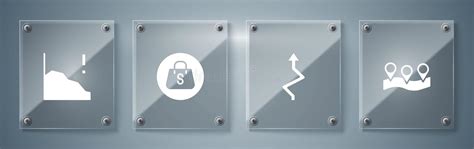 Set Location Arrow Shopping Bag With Sale And Financial Growth