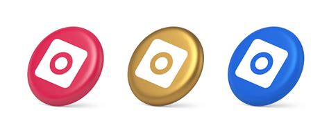 카메라 사진 비디오 촬영 버튼 멀티미디어 콘텐츠 제작 웹 응용 프로그램 3d 등각 투영 원 아이콘 3차원 형태에 대한 스톡 벡터 아트 및 기타 이미지 Istock