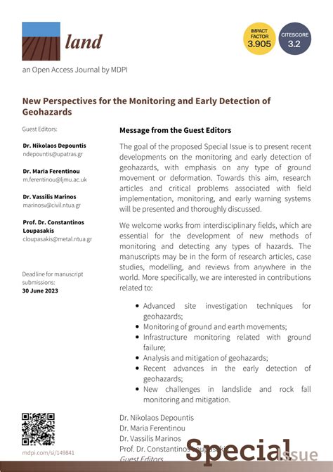 PDF New Perspectives For The Monitoring And Early Detection Of Geohazards