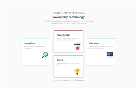 Frontend Mentor Four Card Features Using Grid And Flexbox Coding