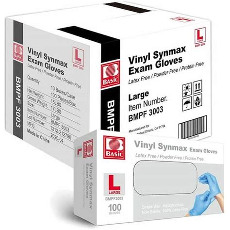 Synmax 4mil Large Vinyl Material Hybrid Gloves In Blue Color Mult