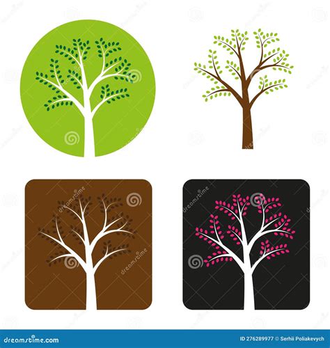 Tree Square Great Design For Any Purposes Old Paper Vector Illustration Stock Vector