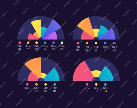 Premium Vector Semi Circle Pie Infographic Chart Design Template Set