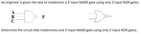 solved an engineer is given the task to implement a 3 input nand gate