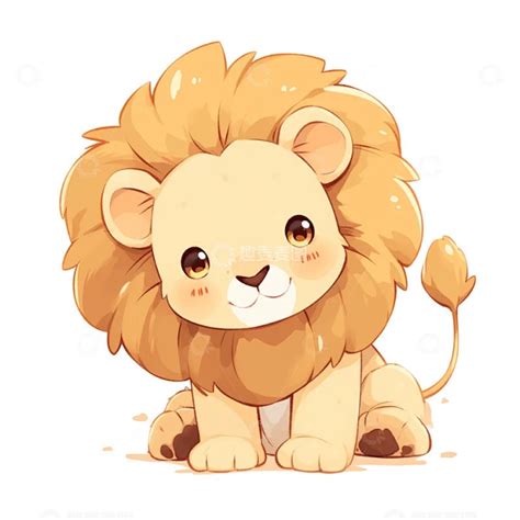 黄色卡通小狮子 花瓣网