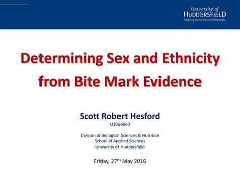Determining Sex And Ethnicity From Bite Mark Evidence Presentation