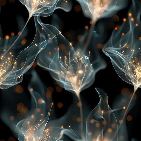 Seamless Flow Of Smooth Swirling Vortices Glowing Particle Lines