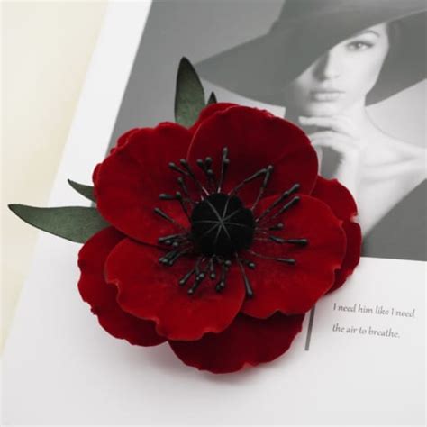 Sa Pa Old Red Velvet Rose Flower Brooch Pin By Nhando Handmade Floral