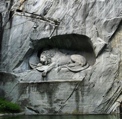 The Lion Of Lucerne Is A Memorial In Lucerne Switzerland Designed By