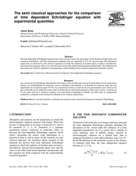 Pdf The Semi Classical Approaches For The Comparison Of Time