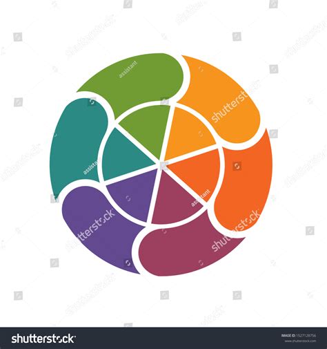 Template Colored Pie Charts Ring Infographics Stock Illustration