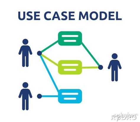 Uml Diagram Use Case Model Vector Illustration Wall Mural • Murals