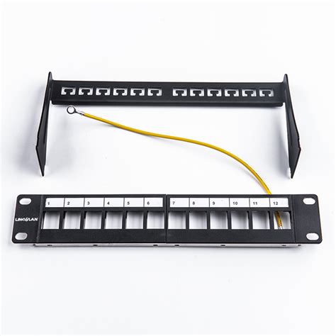 12 Port Blank Patch Panel 10 Rack Mount Management Support Bar For