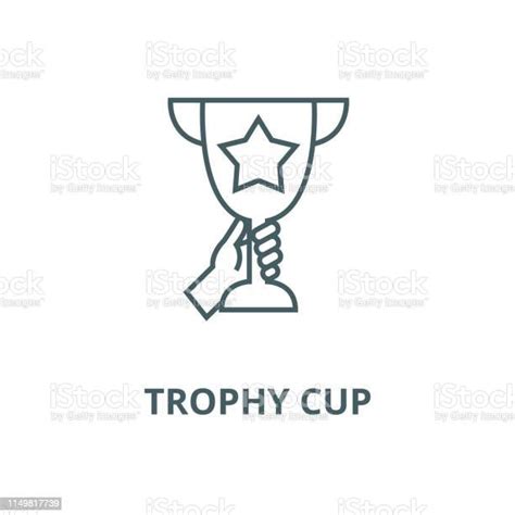 손에 트로피 컵 벡터 라인 아이콘 선형 개념 개요 기호 기호 Championship에 대한 스톡 벡터 아트 및 기타 이미지 Championship 개념 그리기