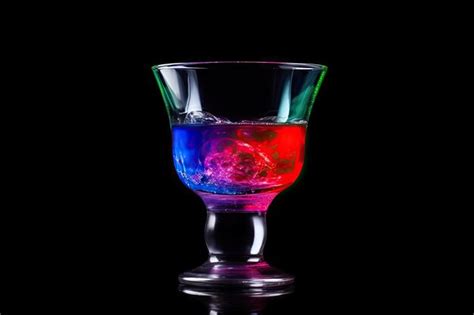 Premium Ai Image Glass Of Colorful Cocktail On Black Background