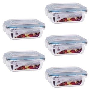 Potes Hermético Retangular Vidro Borosilicato Tampa Travas Marmita
