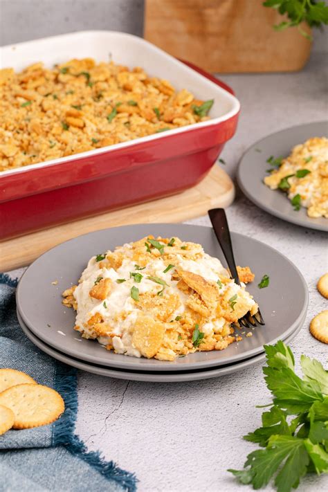 Ritz Cracker Chicken Casserole Amandas Cookin Casseroles