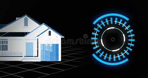 image of 3d architecture house drawing with scope scanning and data